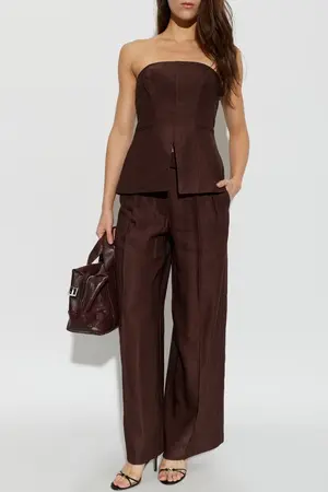 ALLSAINTS Charley Strapless Bustier Top - Brown