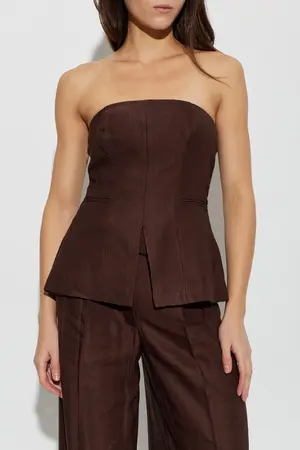 ALLSAINTS Charley Strapless Bustier Top - Brown
