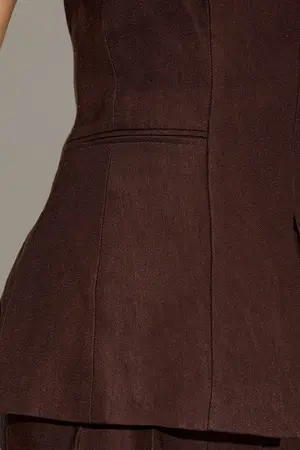 ALLSAINTS Charley Strapless Bustier Top - Brown