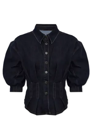 ALLSAINTS Nancy' Denim Peplum Shirt - Navy Blue