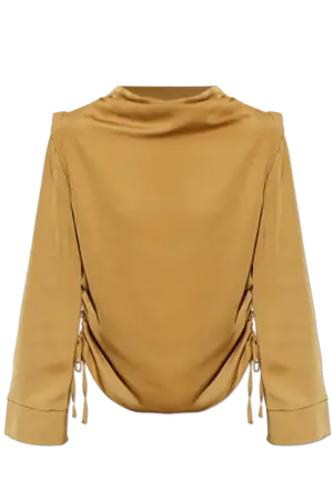 ALLSAINTS Leslie' Blouse With Satin Finish And Adjustable Ties - Brown