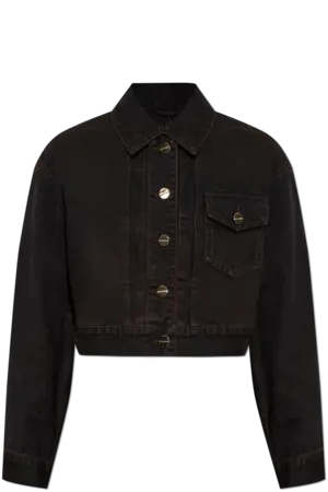 ALLSAINTS Blink Cropped Denim Jacket - Brown