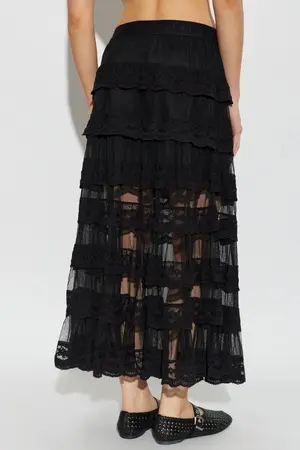 ALLSAINTS Maggie Lace And Tulle Maxi Skirt - Black