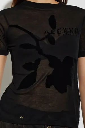 ALLSAINTS Athea Short Sleeve Top With Botanical Motif