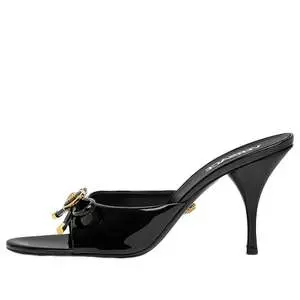 Versace Opera Bow Patent Mules 85 Mm - Black
