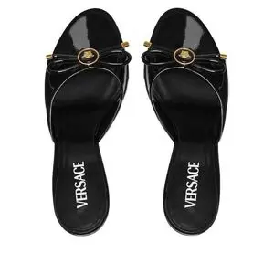 Versace Opera Bow Patent Mules 85 Mm