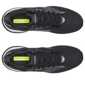 Saucony Ride 19 Wide Athletic Sneakers - Black/silver