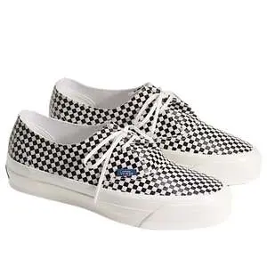 VANS Premium Authentic Checkerboard Lace-up Sneakers - Black/white