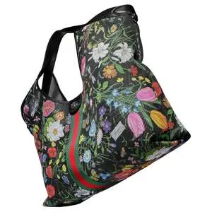 Gucci Flora Large Tote Bag - Black/multicolor