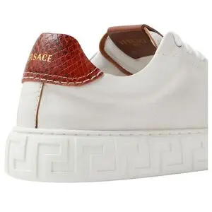 Versace Greca Leather Sneakers 'brown White