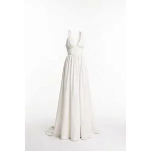 OFUURE Adele Maxi Dress With V-neck And Corset Waist - White