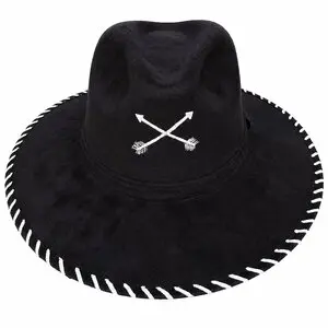 BELLA SOUL Hand-painted Arrow Fedora Hat - Black