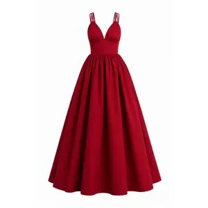 OFUURE Adele Maxi Dress With V-neckline And Adjustable Straps - Red