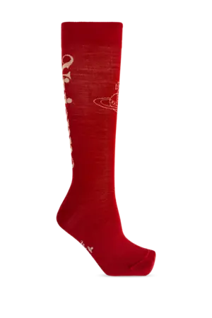 VIVIENNE WESTWOOD Logo Knee-high Socks - Red
