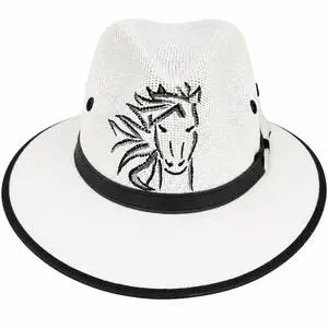 BELLA SOUL Spirit Of The Horse Painted Jute Fedora - White