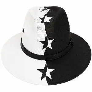 BELLA SOUL Stella Painted Jute Hat - Black/white