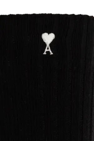 AMI Paris Three-pack Ribbed Crew Socks With Embroidered Heart Detail