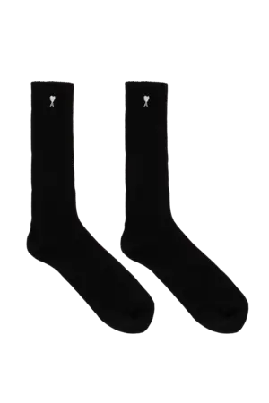 AMI Paris Three-pack Ribbed Crew Socks With Embroidered Heart Detail