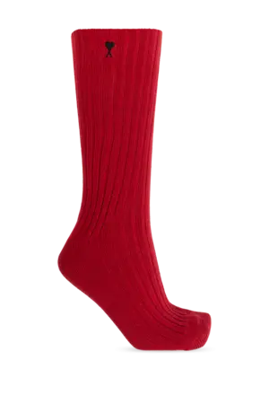 AMI Paris Logo Socks - Red