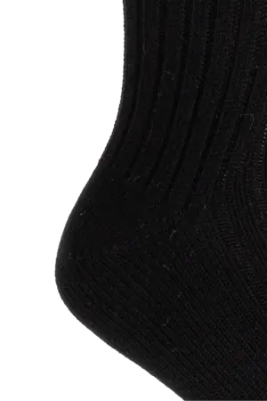AMI Paris Ribbed Crew Socks With Embroidered Logo