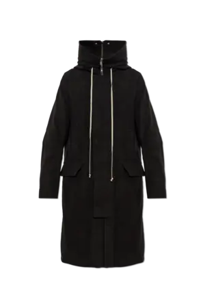 Rick Owens Elongated Insulated Jacket With Stand-up Collar - Black