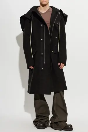 Rick Owens Elongated Insulated Jacket With Stand-up Collar