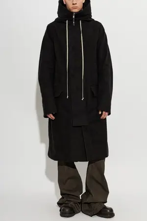 Rick Owens Elongated Insulated Jacket With Stand-up Collar