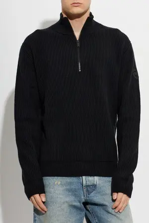 Canada Goose Mckinney" Quarter Zip Ribbed Wool Sweater