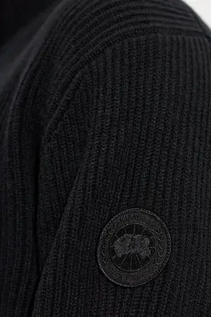 Canada Goose Mckinney" Quarter Zip Ribbed Wool Sweater
