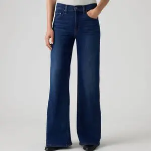 LEVI'S 728 High-rise Wide-leg Jeans - True Blue Dark