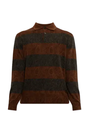 Etro Wool Polo Sweater - Brown