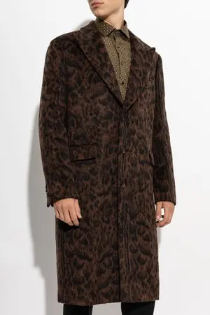Etro Animal Print Wool Blend Coat