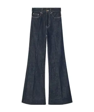 Celine Flare Jeans In Lightweight Cotton Denim - Black