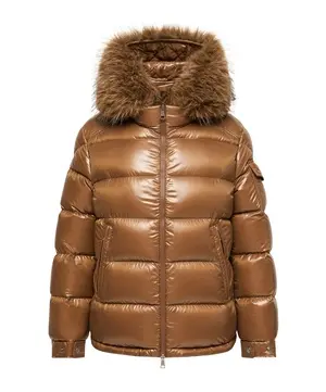 Moncler Hypolais Short Down Jacket With Detachable Textured Accent