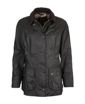 Barbour Lapel Long-sleeved Coat - Black