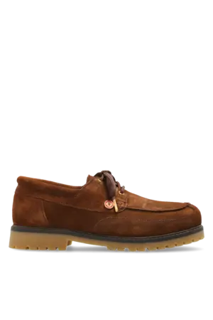 Casablanca Suede Lace-up Shoes With Embossed Logo Detail - Brown