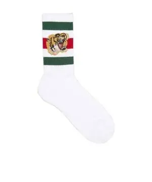 Gucci Tiger Embroidered Striped Socks