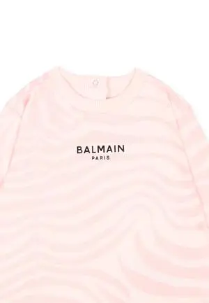 Balmain Zebra Print Long Sleeve Sweatshirt