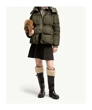 Moncler Agneux Belted Down Jacket - Dark Green