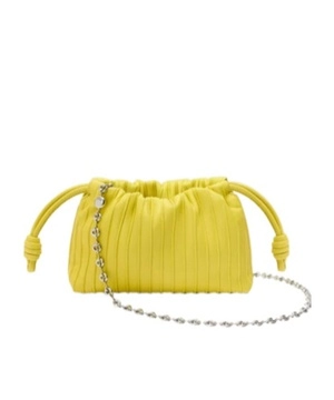 Loewe Mini Flamenco Pleats Purse In Nappa Lambskin - Lemon