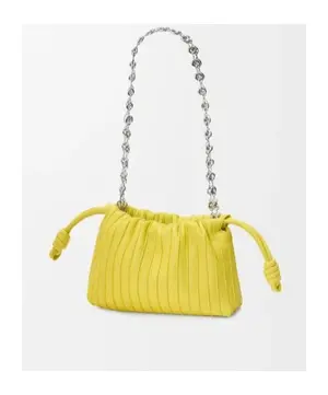 Loewe Mini Flamenco Pleats Purse In Nappa Lambskin - Lemon