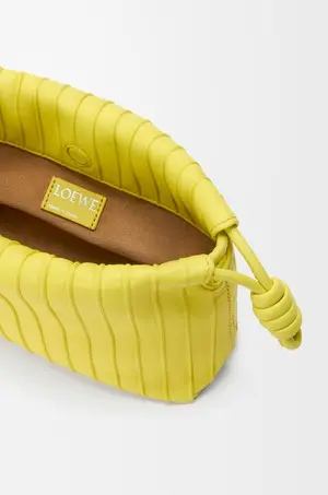 Loewe Mini Flamenco Pleats Purse In Nappa Lambskin - Lemon
