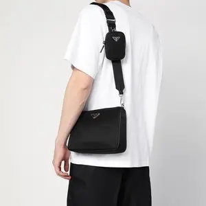 Prada Zipper Shoulder Bag - Black