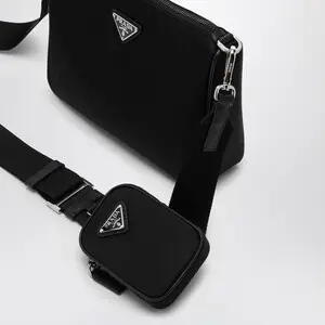 Prada Zipper Shoulder Bag - Black