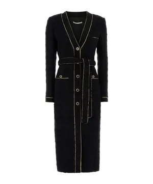 Alessandra Rich Alessandra Rich Belted Tweed Robe Coat No