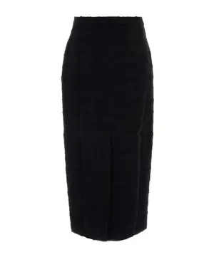 Alessandra Rich Checked Tweed Midi Skirt