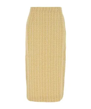 Alessandra Rich Sequined Twill Skirt With Back Slit