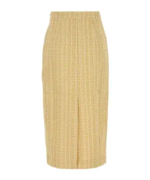 Alessandra Rich Sequined Twill Skirt With Back Slit
