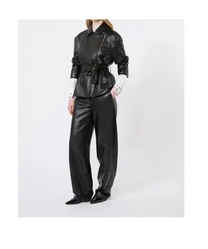 Max Mara Long-sleeved Leather Jacket