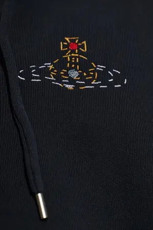 VIVIENNE WESTWOOD Batwing' Embroidered Cotton Hoodie - Navy Blue